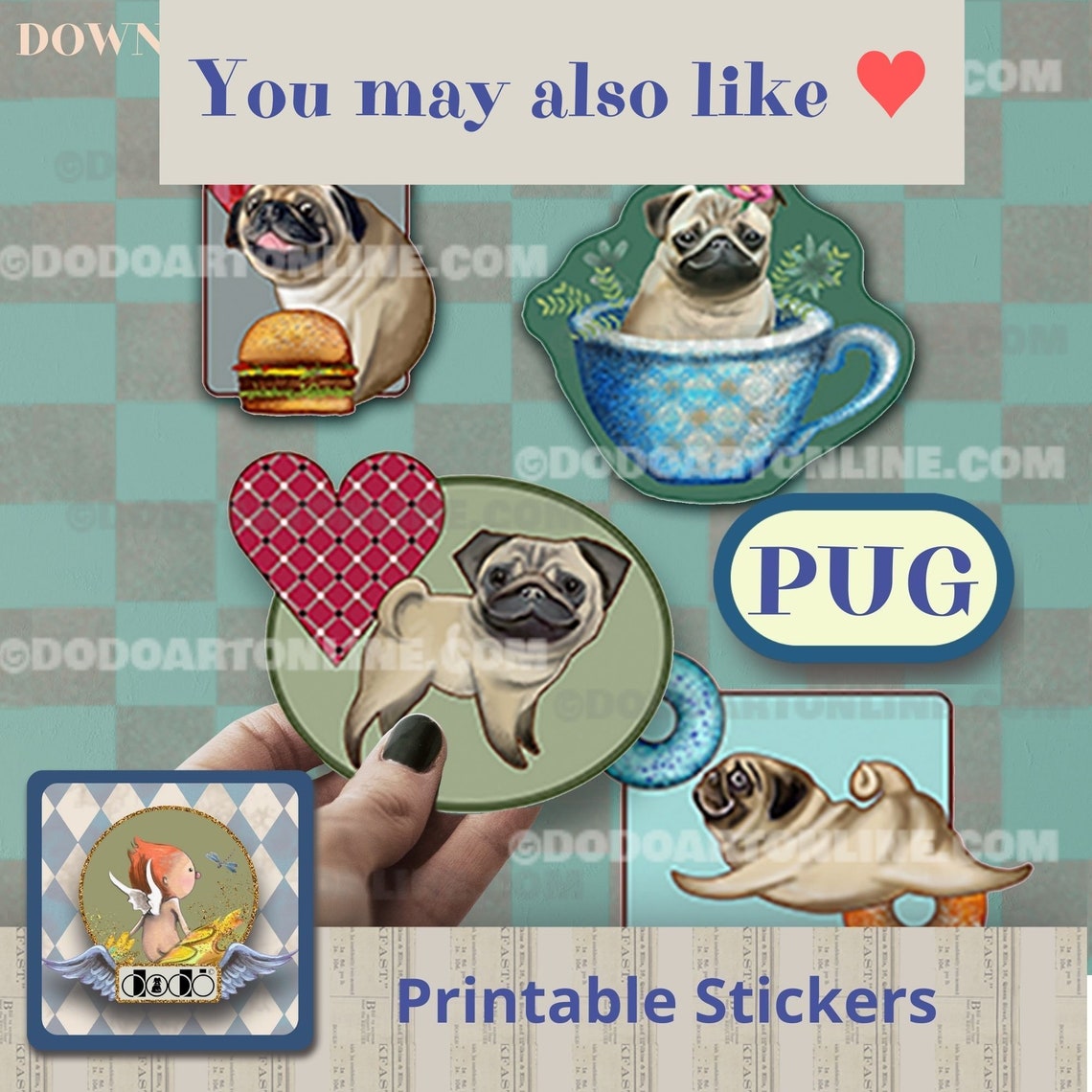 Pug Seamless Digital Paper PackPug Digital PaperPug | Etsy