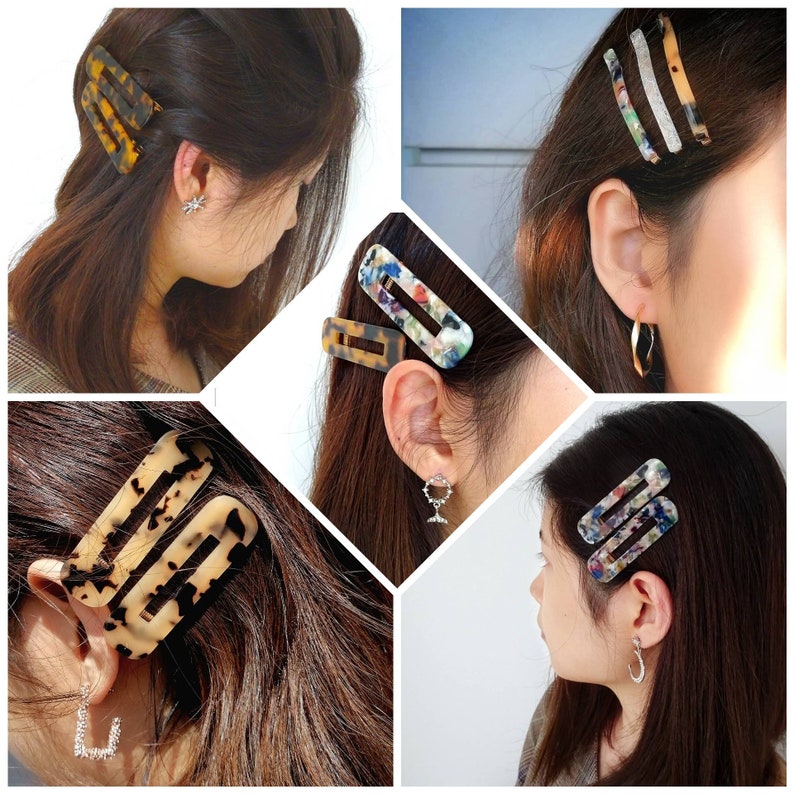 Acrylic Hair Clips // Set of 2 Fashion Hairclips // Tortoise - Etsy Ireland