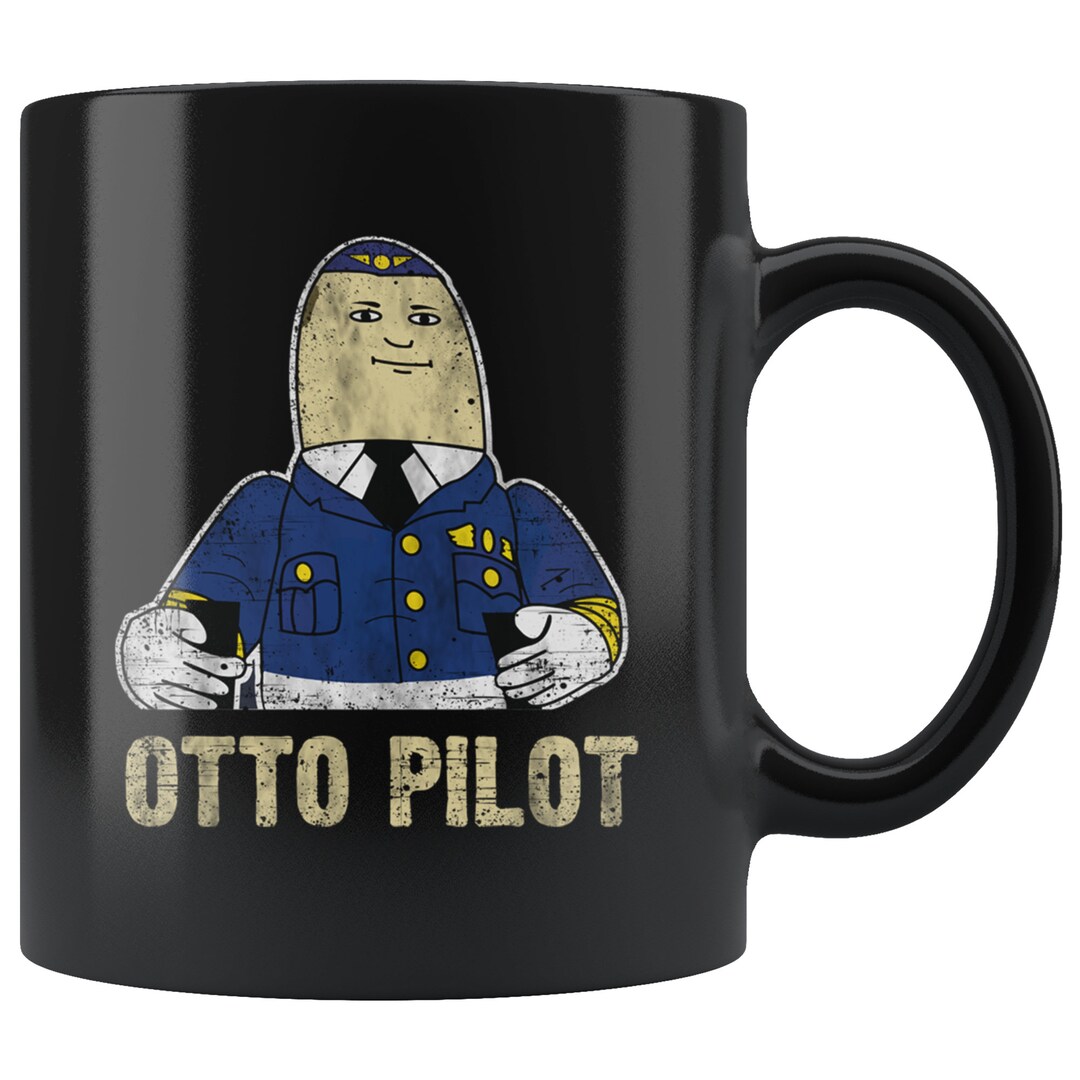 Otto Pilot 11 Oz Black Coffee Mug - Etsy