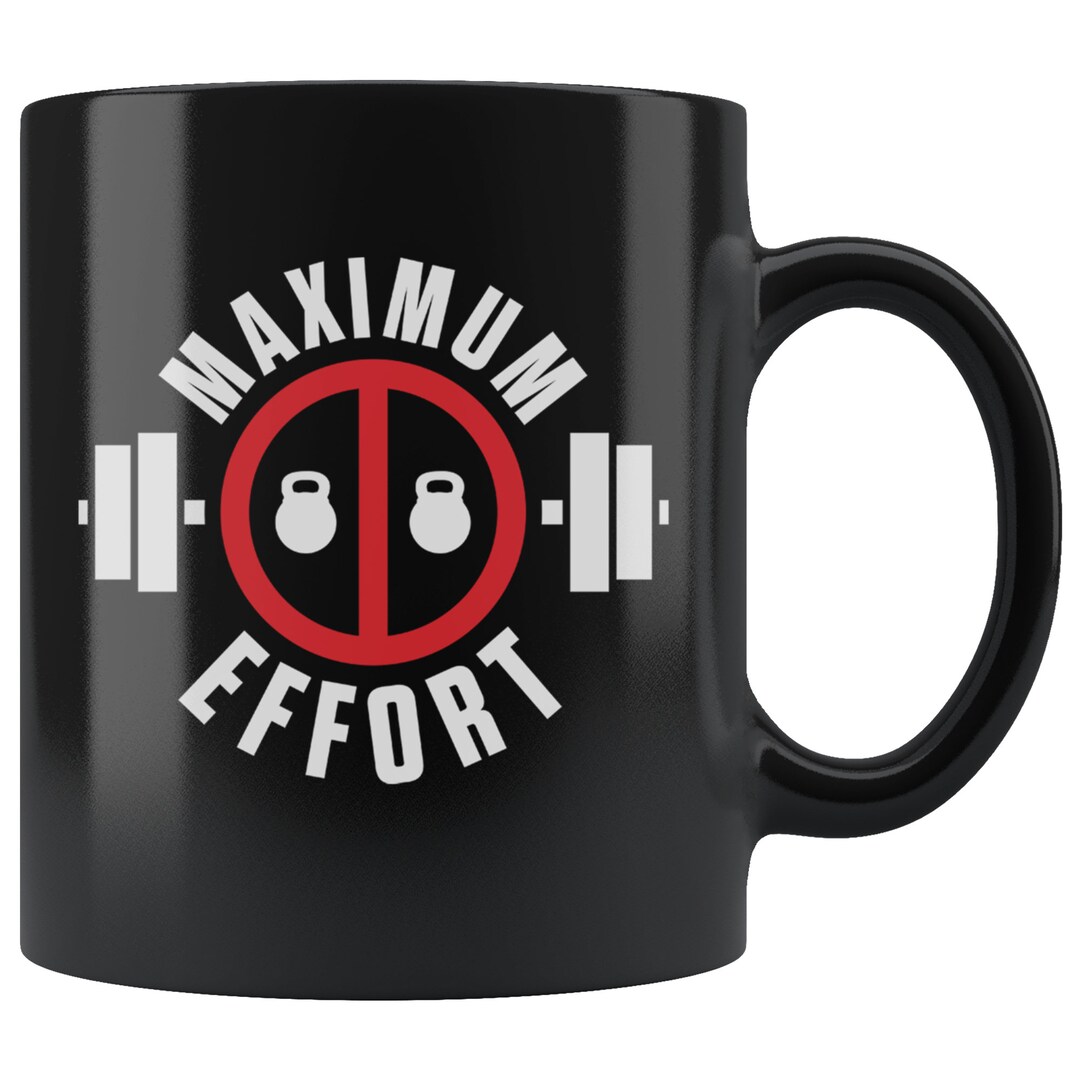 Maximum Effort Weightlifting Kettlebell Gym 11 Oz Black Coffee Mug - Etsy