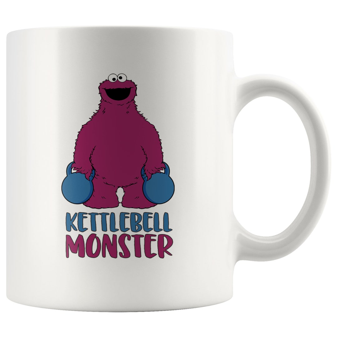 Kettlebell Monster Funny Cute Workout Gym 11 Oz White Coffee Mug - Etsy