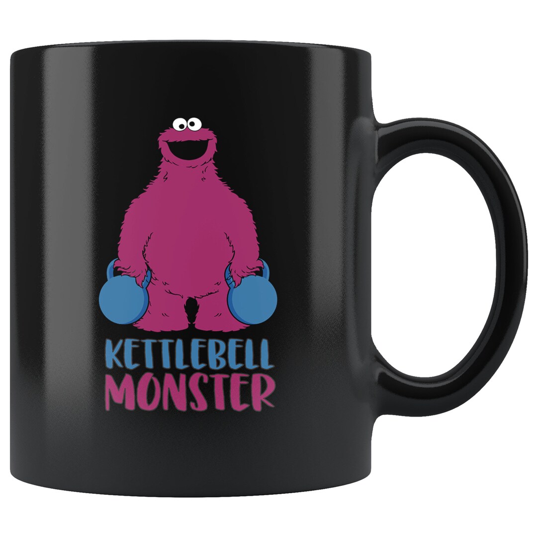 Kettlebell Monster Funny Cute Workout Gym 11 Oz Black Coffee Mug - Etsy