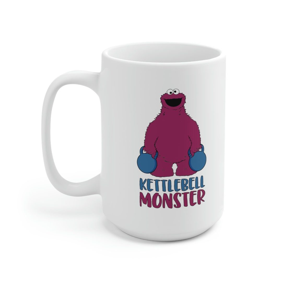 Kettlebell Monster Funny Cute Workout Gym 15 Oz White Coffee Mug - Etsy