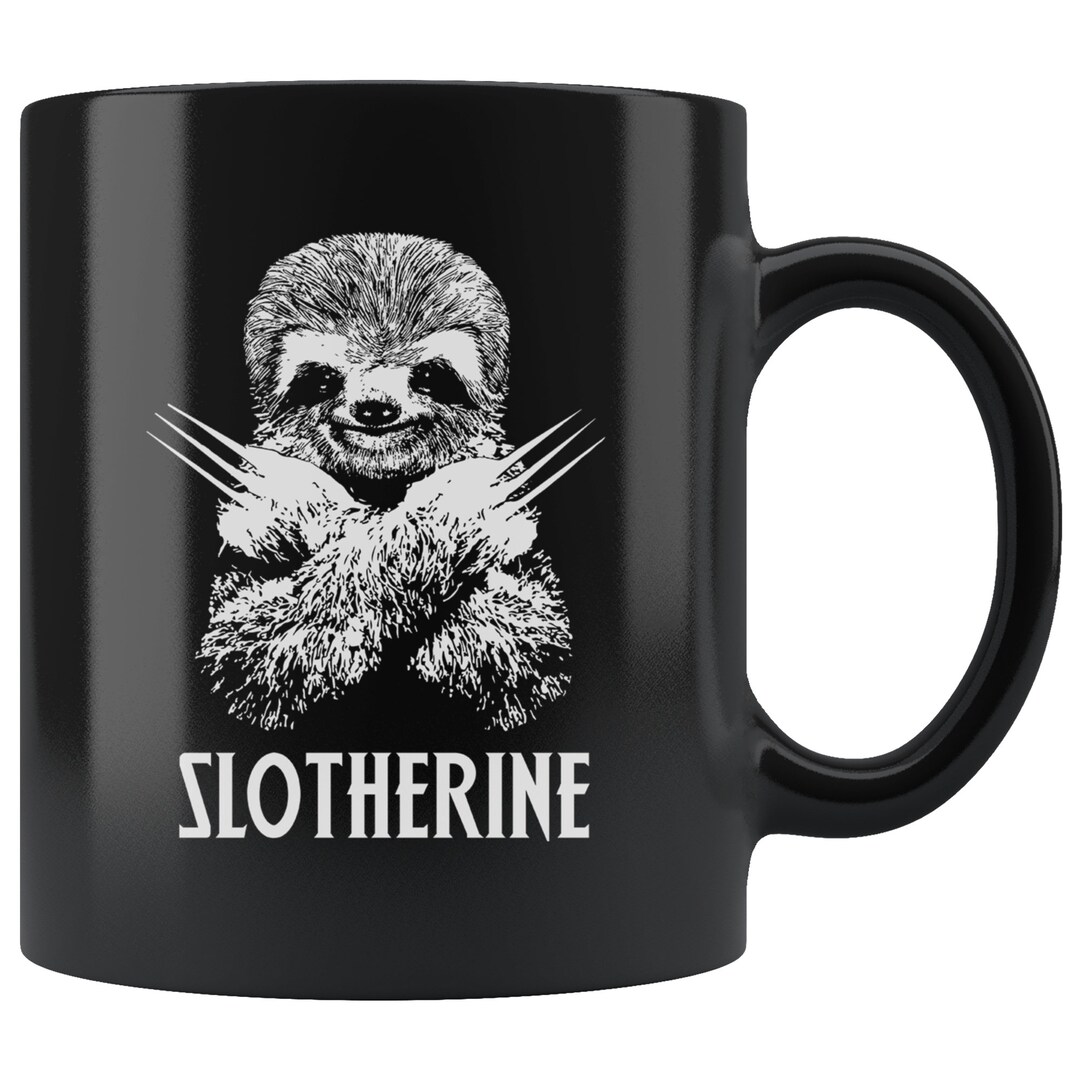 Slotherine Funny Action Hero 11 oz Taza de café negro - Etsy España