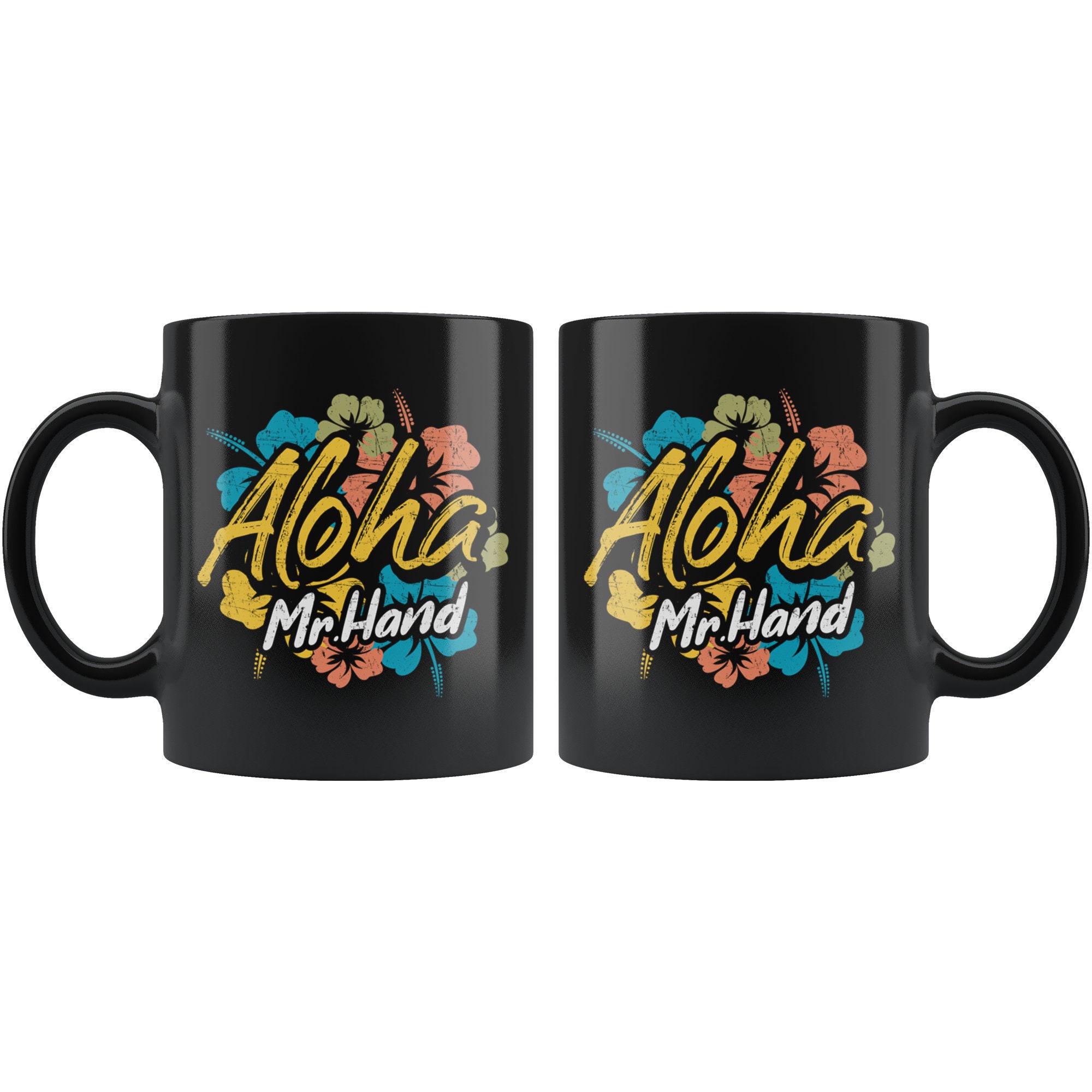 Aloha Mr. Hand Funny 11 Oz Black Coffee Mug - Etsy