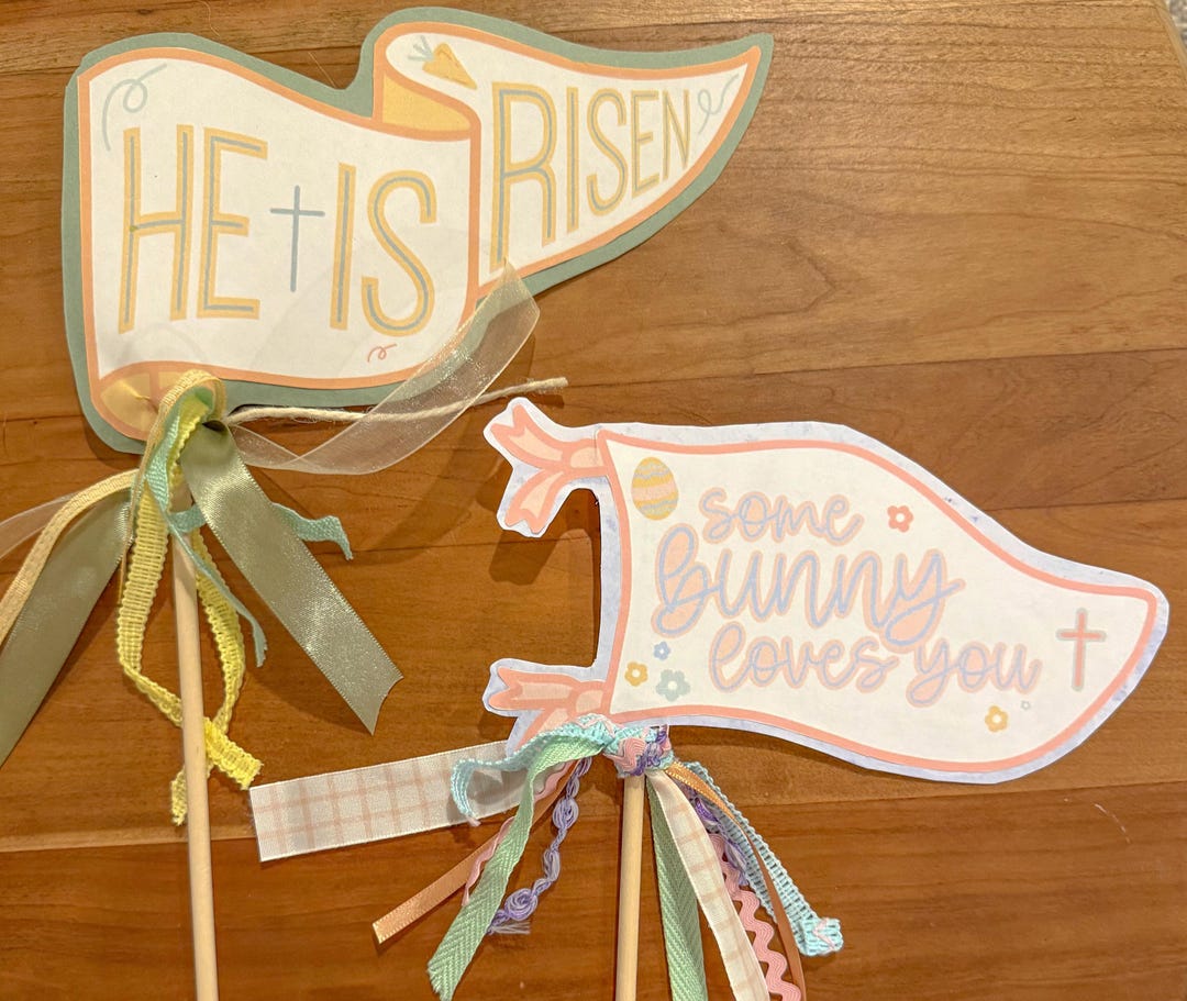 Banderas de Pascua imprimibles, banderas de cesta de Pascua ...