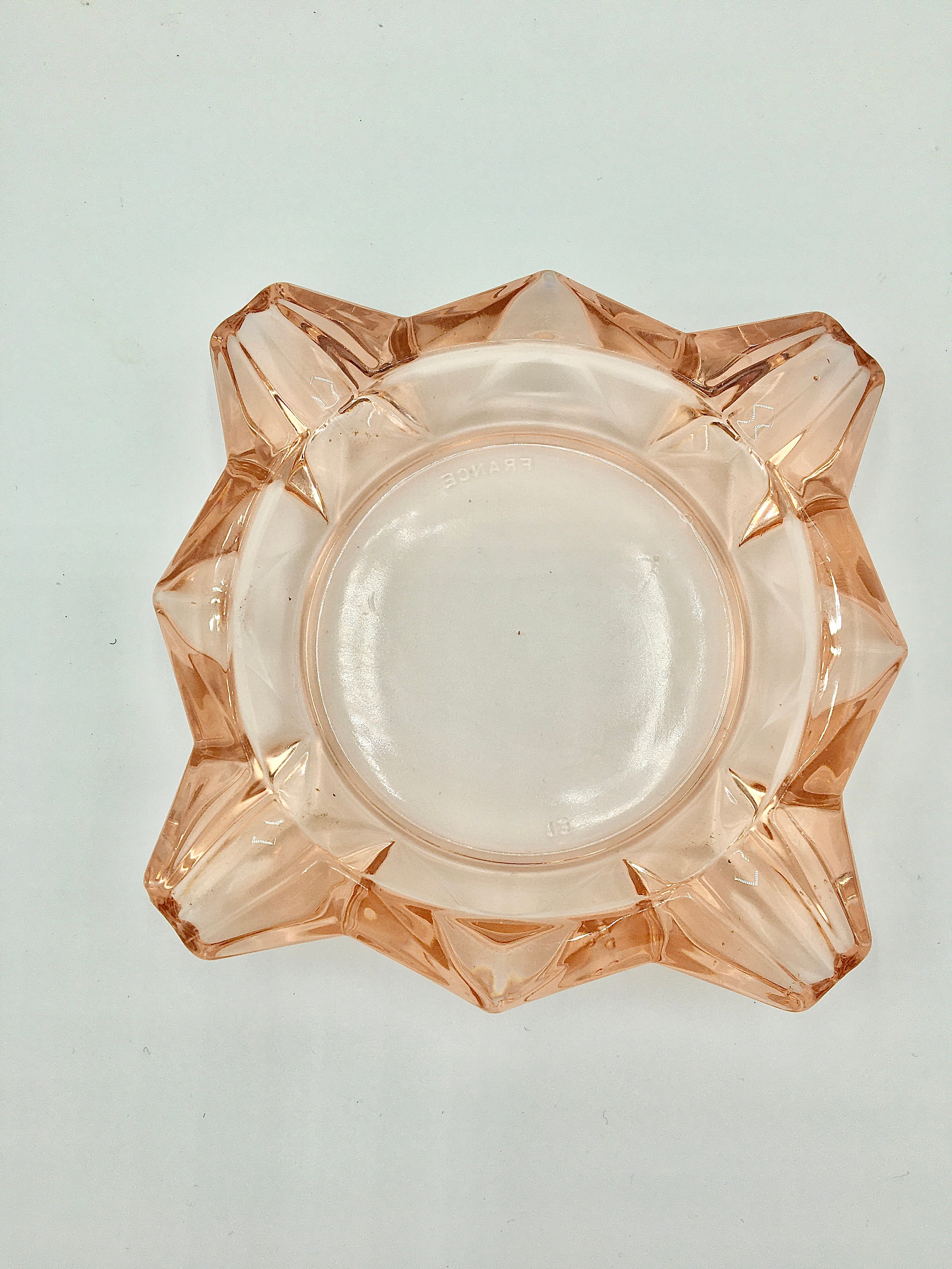 Rare French Vintage Pink Luminarc Cut Glass Ashtray - Etsy