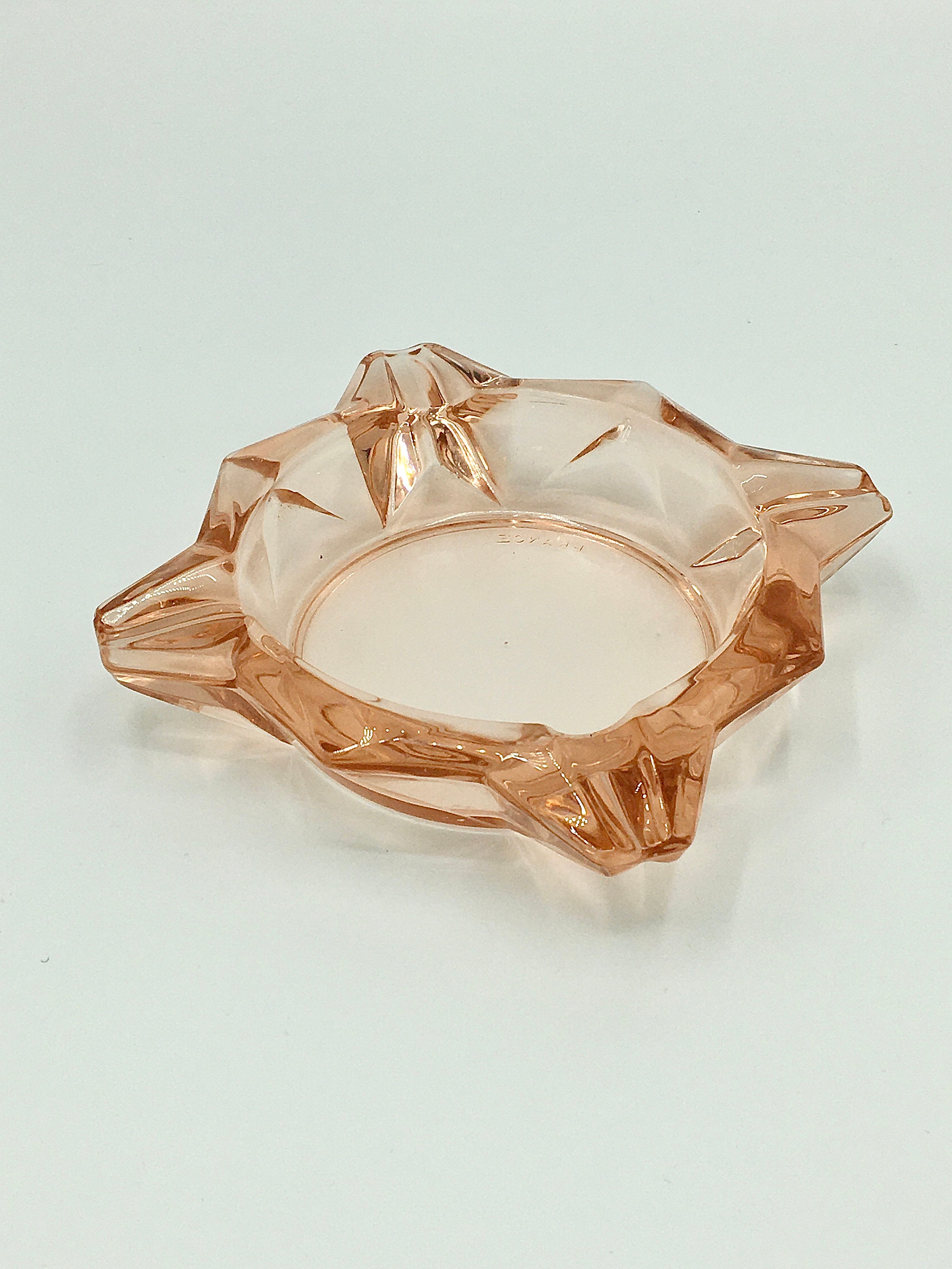 Rare French Vintage Pink Luminarc Cut Glass Ashtray - Etsy