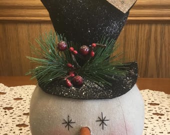 Primitive Snowman, Handmade Primitive Snowman, Handmade Christmas Decor ...