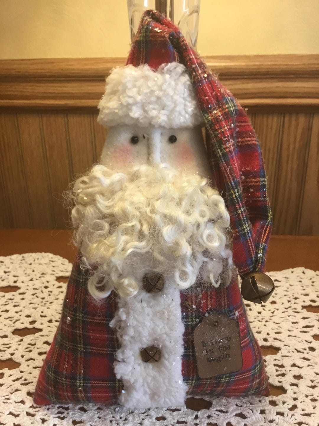 Primitive Santa, Handmade Primitive Santa, Farmhouse Christmas Decor ...