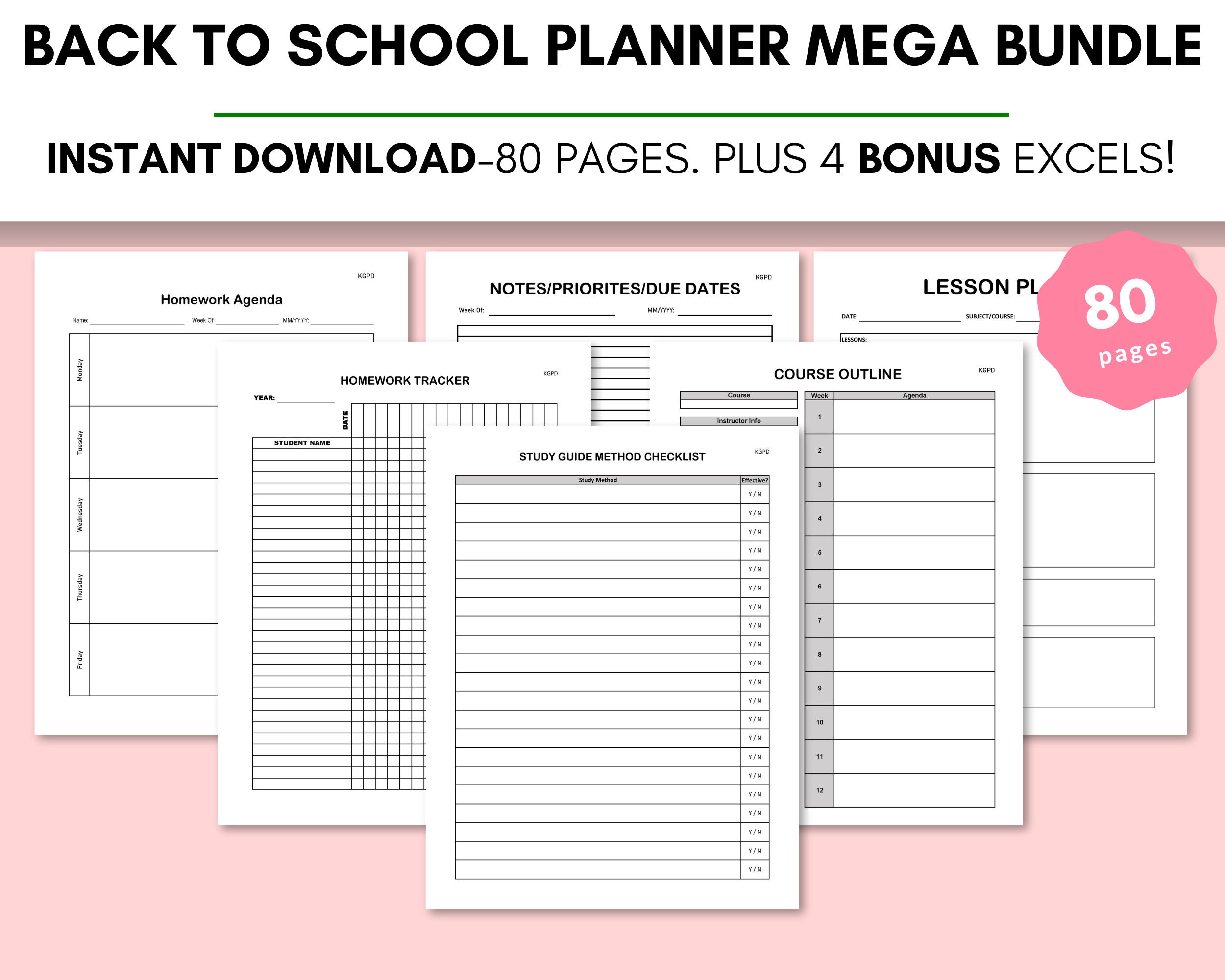 School Planner Printables for Teachers & Students: Organize Lesson ...