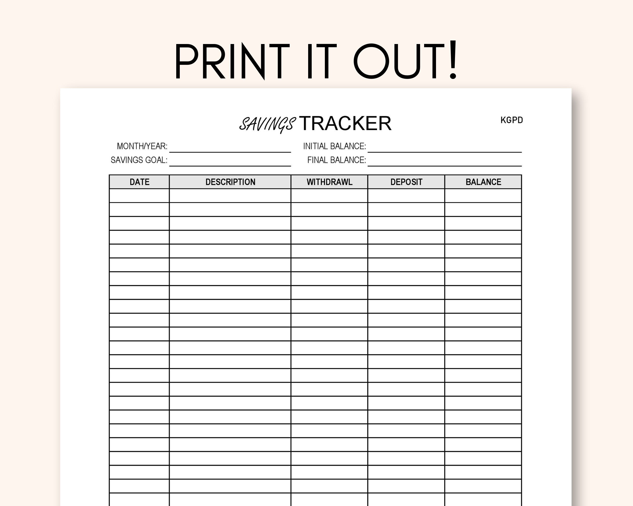 Savings Tracker Printable: Use This Template to Keep Track of Your ...