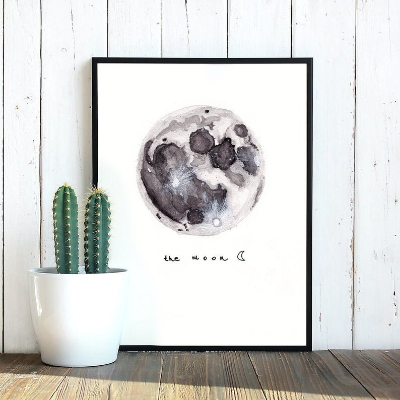 Moon Print for Gallery Wall Printable Moon Art for Home Decor Moon ...