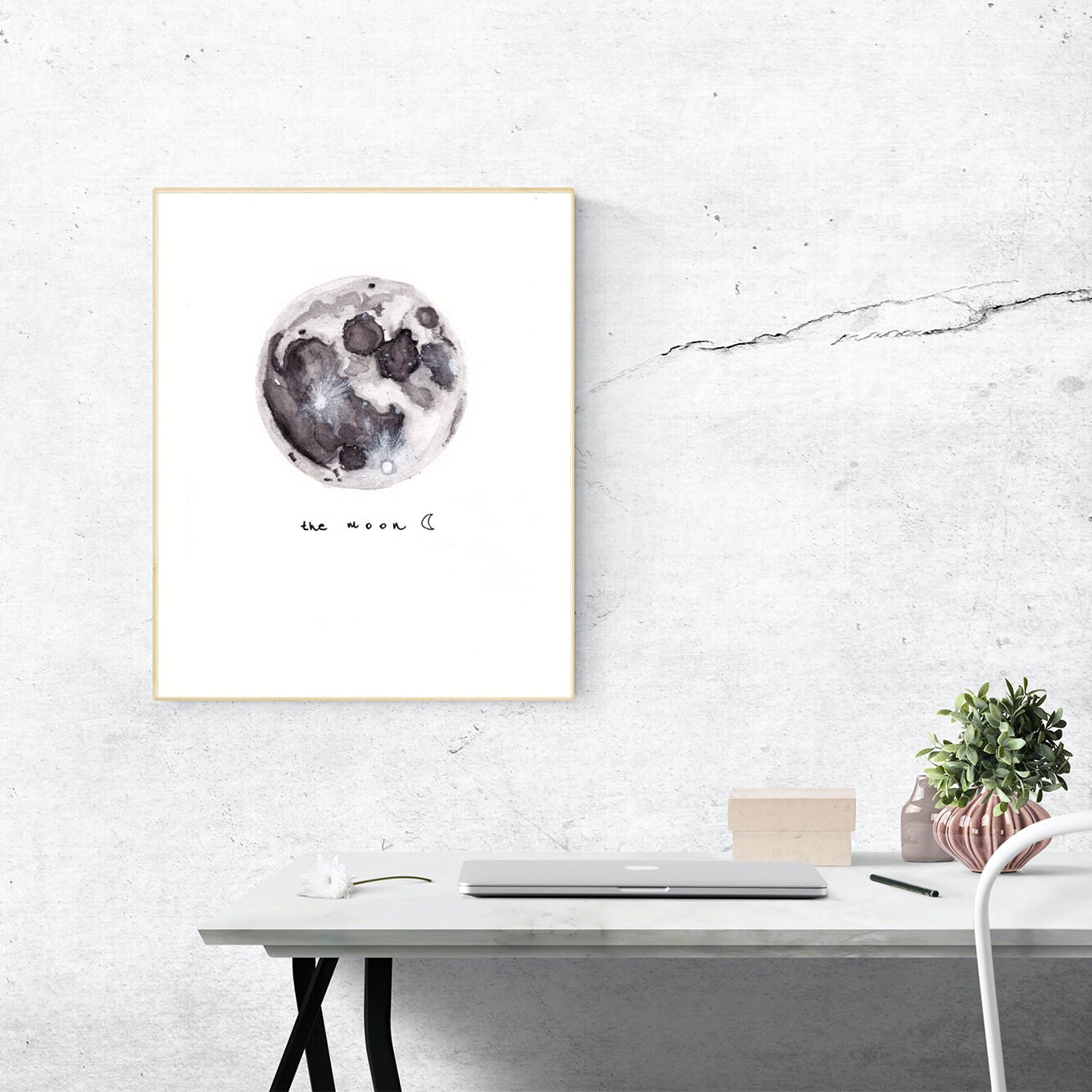 Moon Print for Gallery Wall Printable Moon Art for Home Decor Moon ...