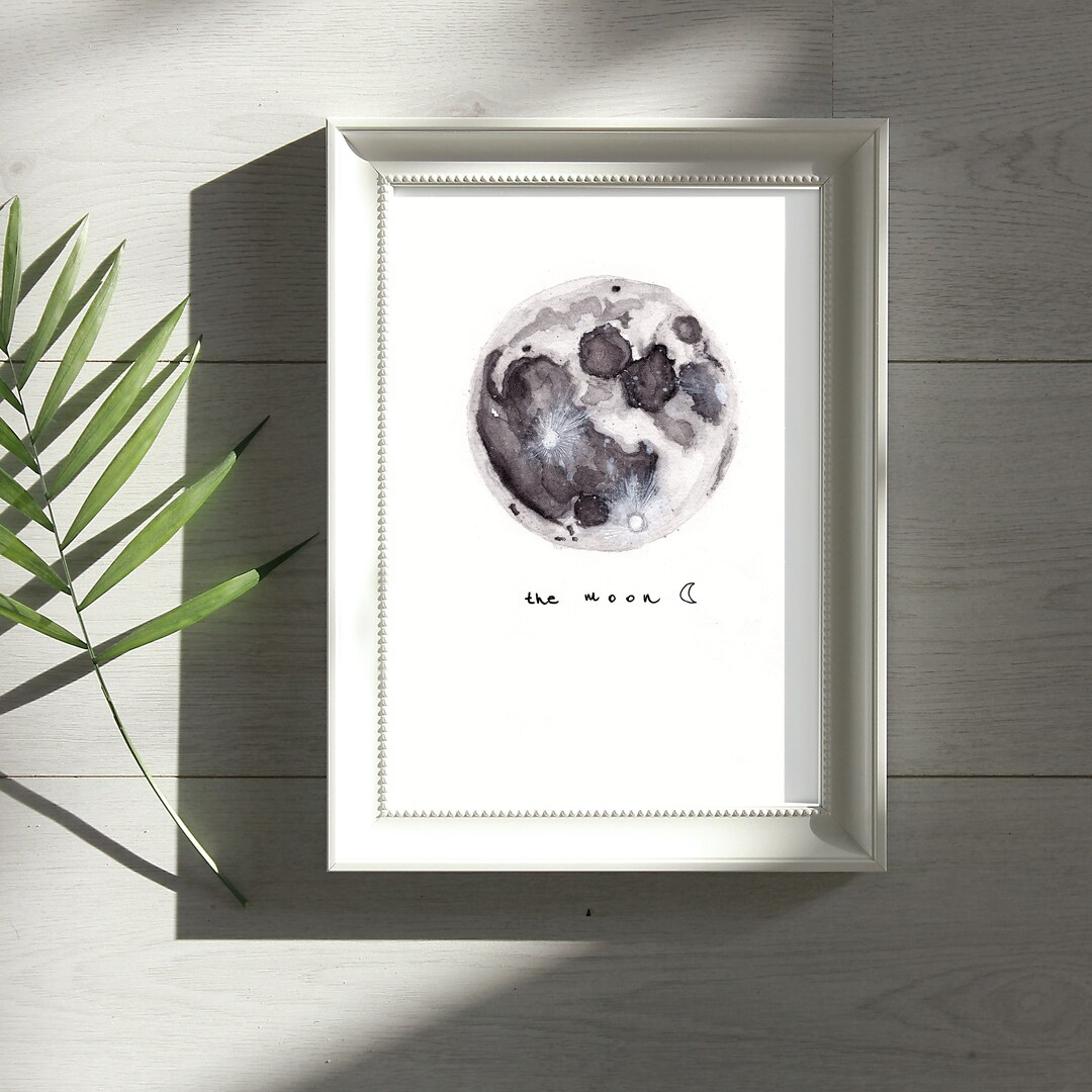 Moon Print for Gallery Wall Printable Moon Art for Home Decor Moon ...