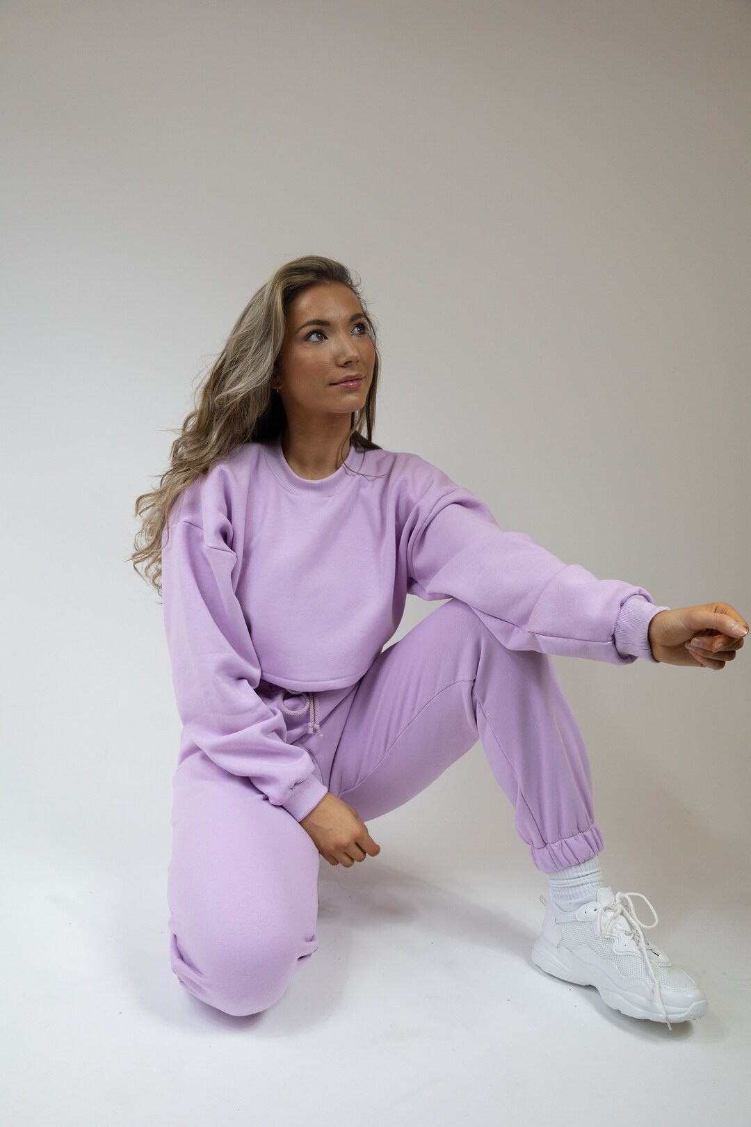 Lilac Crop Sweatshirt Jumper Loungewear Handmade - Etsy