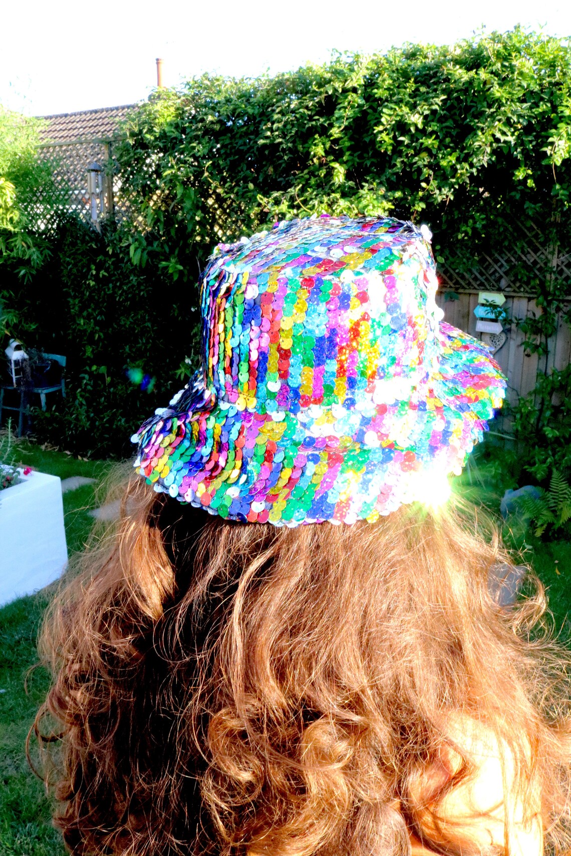 Rainbow Sequin Bucket Hat Handmade in the UK - Etsy