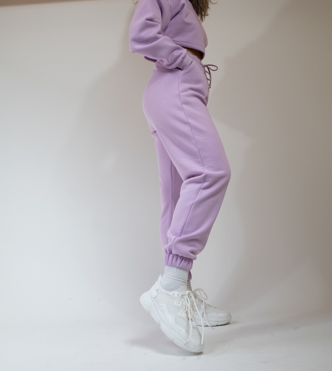 Lilac Crop Sweatshirt Jumper Loungewear Handmade - Etsy