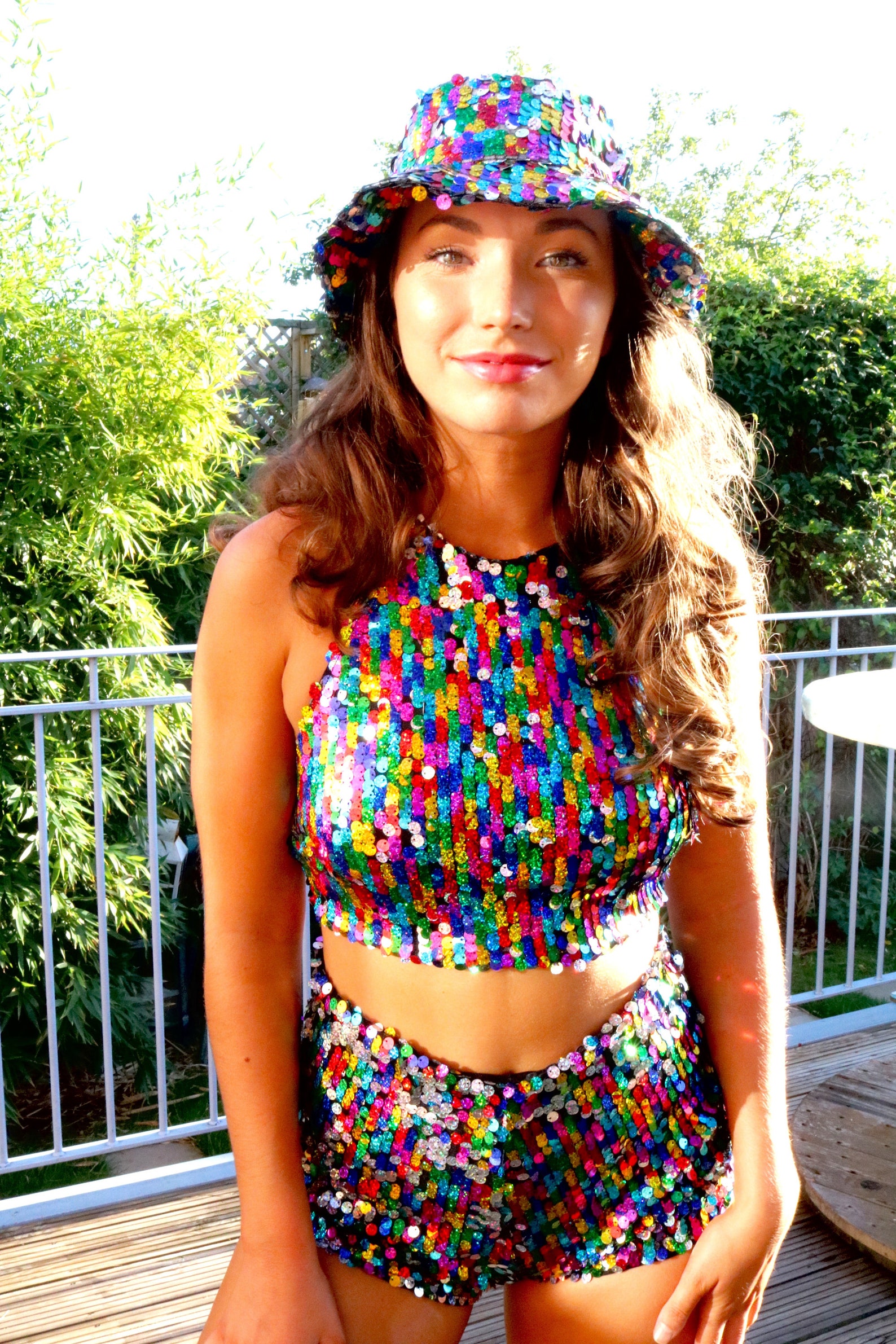 Rainbow Sequin Bucket Hat Handmade in the UK - Etsy