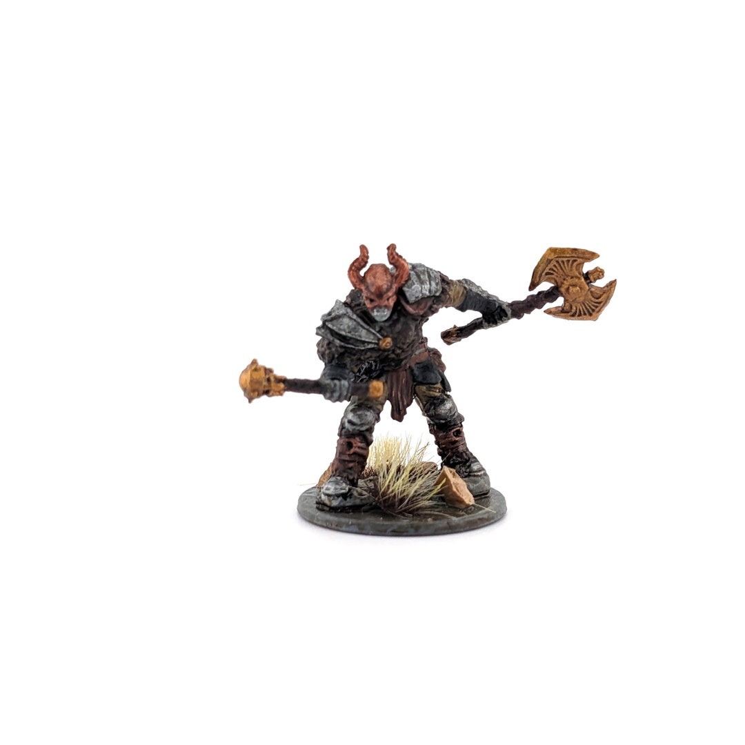 Half Orc Barbarian Dual Wielder Hand Painted Miniature for Tabletop RPG ...