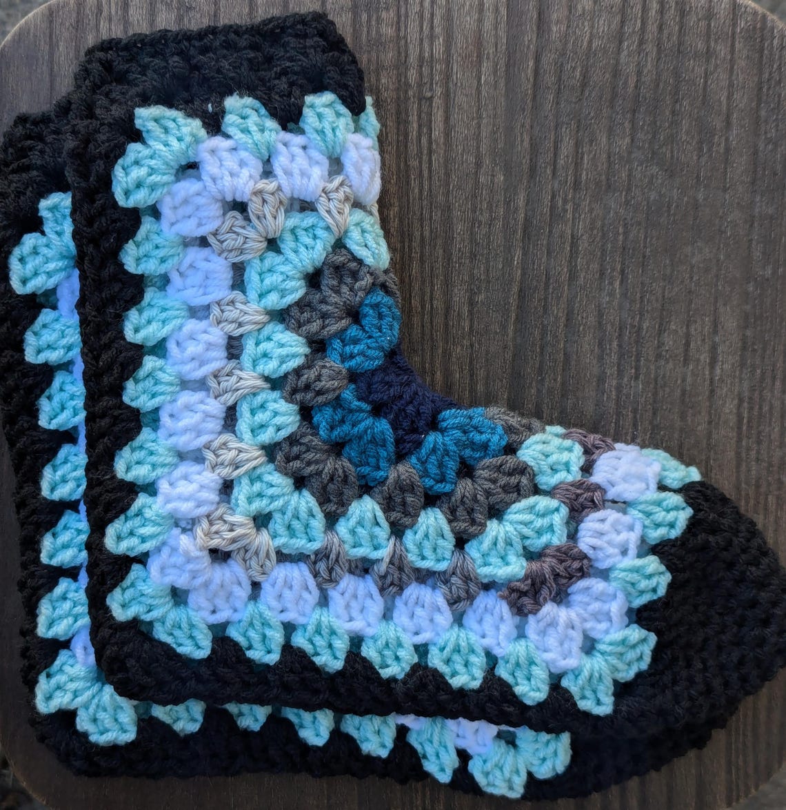 Granny Square Slipper Socks - Etsy