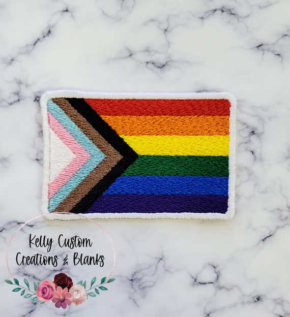 Progress Pride Flag Embroidered Patch LGBTQ Pride Patch | Etsy