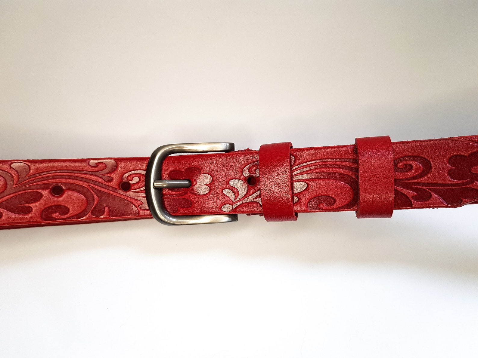 Red Belt With Gift Box Leather Belt Womens Leather Belt Red - Etsy