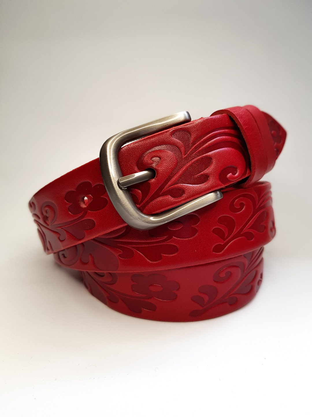 Red Belt With Gift Box, Leather Belt, Womens Leather Belt, Red Belt ...