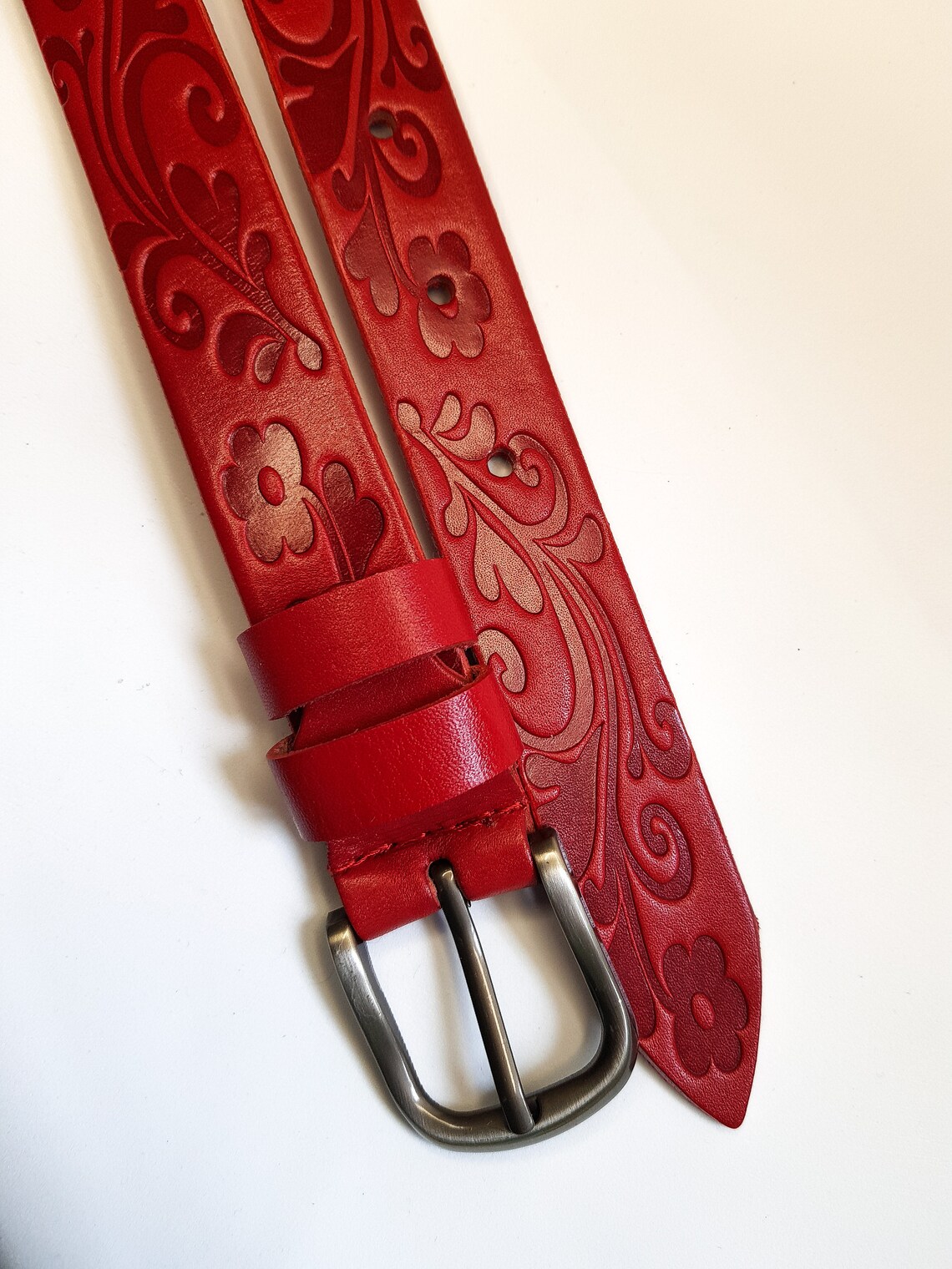 Red Belt With Gift Box Leather Belt Womens Leather Belt Red - Etsy