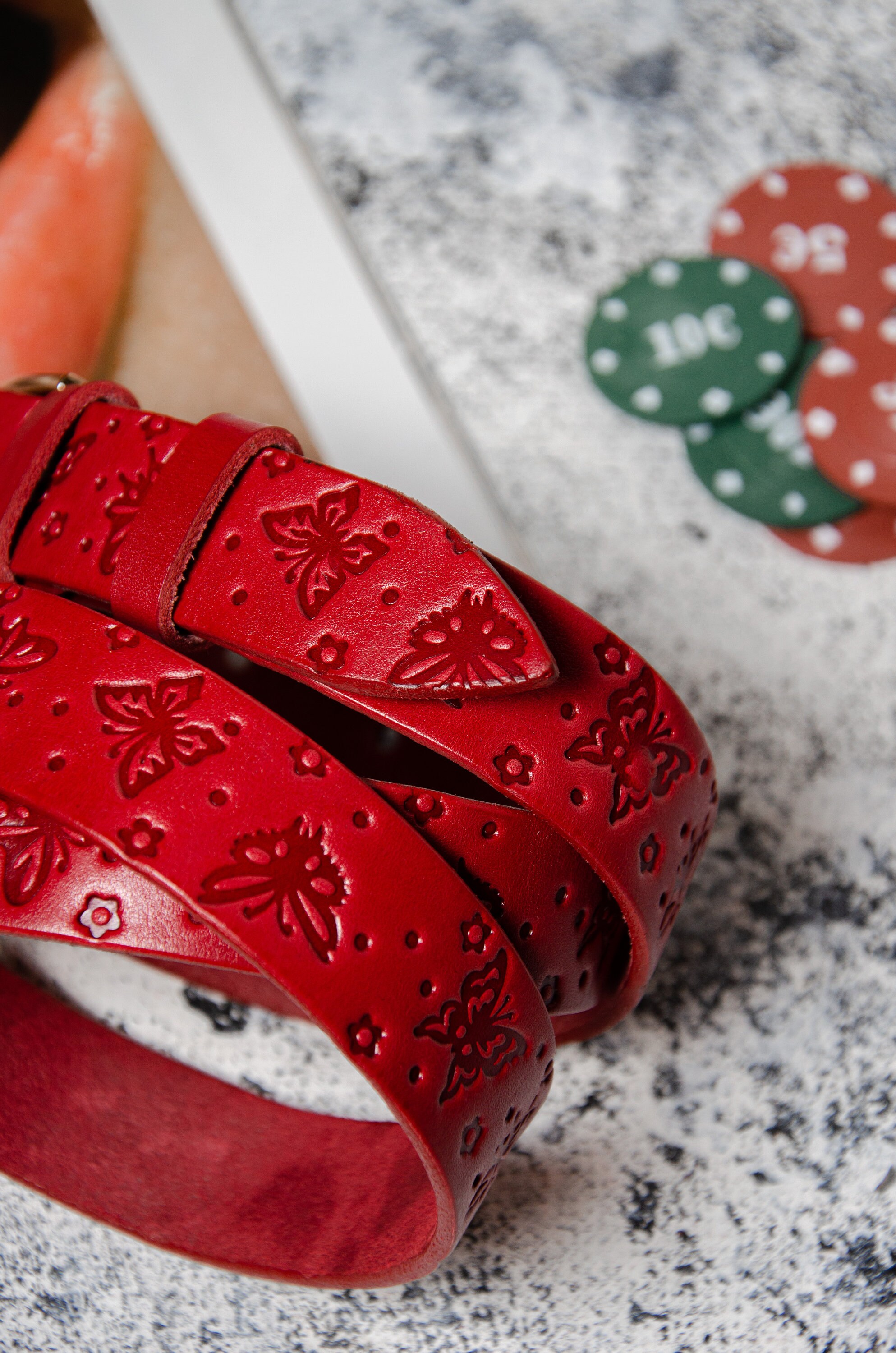Red Belt With Gift Box Leather Belt Womens Leather Belt Red | Etsy