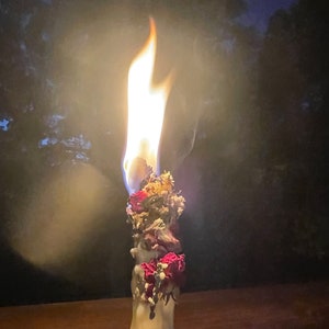 Handcrafted Mullein Witch Torch, Beeswax Herbal Outdoor Candle, Holy ...