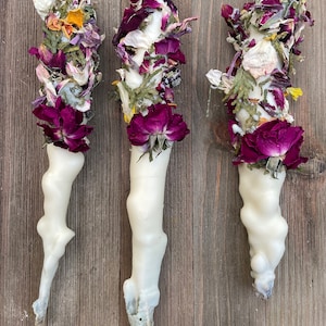 Handcrafted Mullein Witch Torch, Beeswax Herbal Outdoor Candle, Holy ...