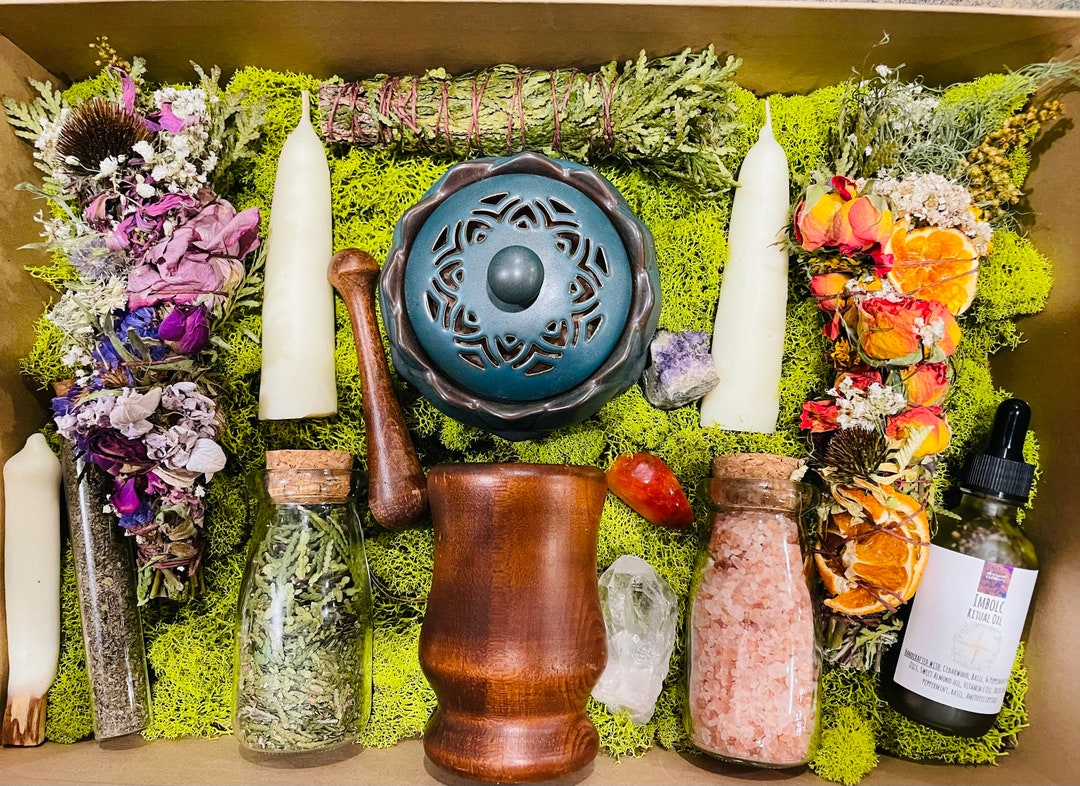 Imbolc Ritual Set Altar Ritual Box Crystals Herbs Candles - Etsy
