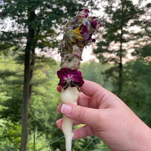 Handcrafted Mullein Witch Torch, Beeswax Herbal Outdoor Candle, Holy ...