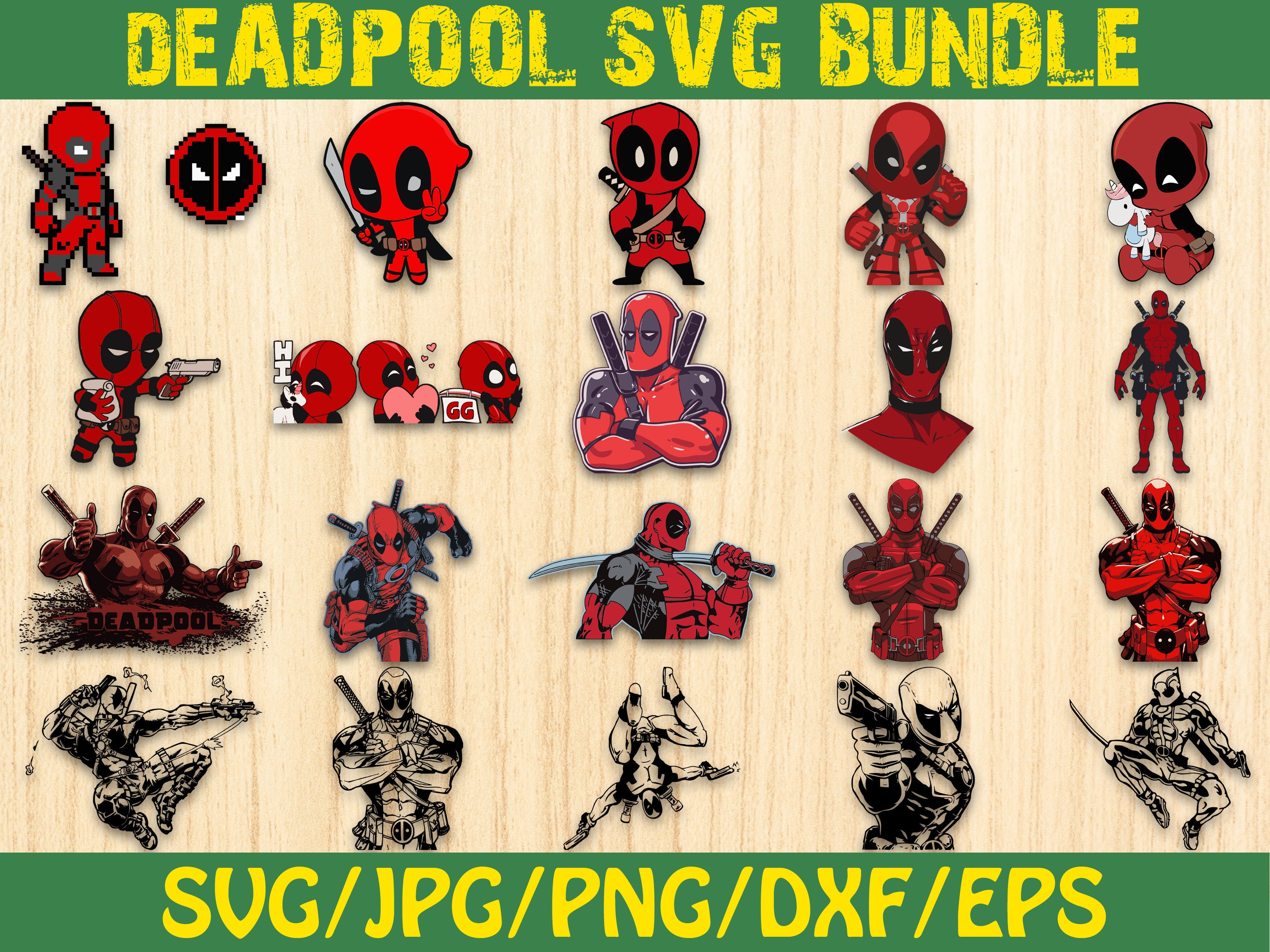 Deadpool svg, Deadpool Bundle SVG, Deadpool MEGA BUNDLE, Más de 100 ...