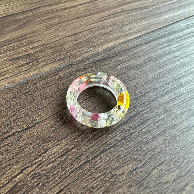 Acrylic Resin Flower Ring - Etsy