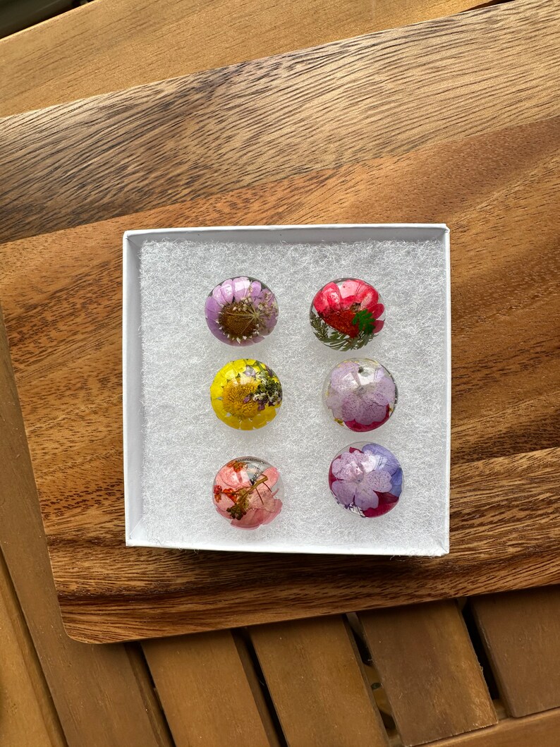 Wildflower Resin Magnets (set of 6) - Etsy