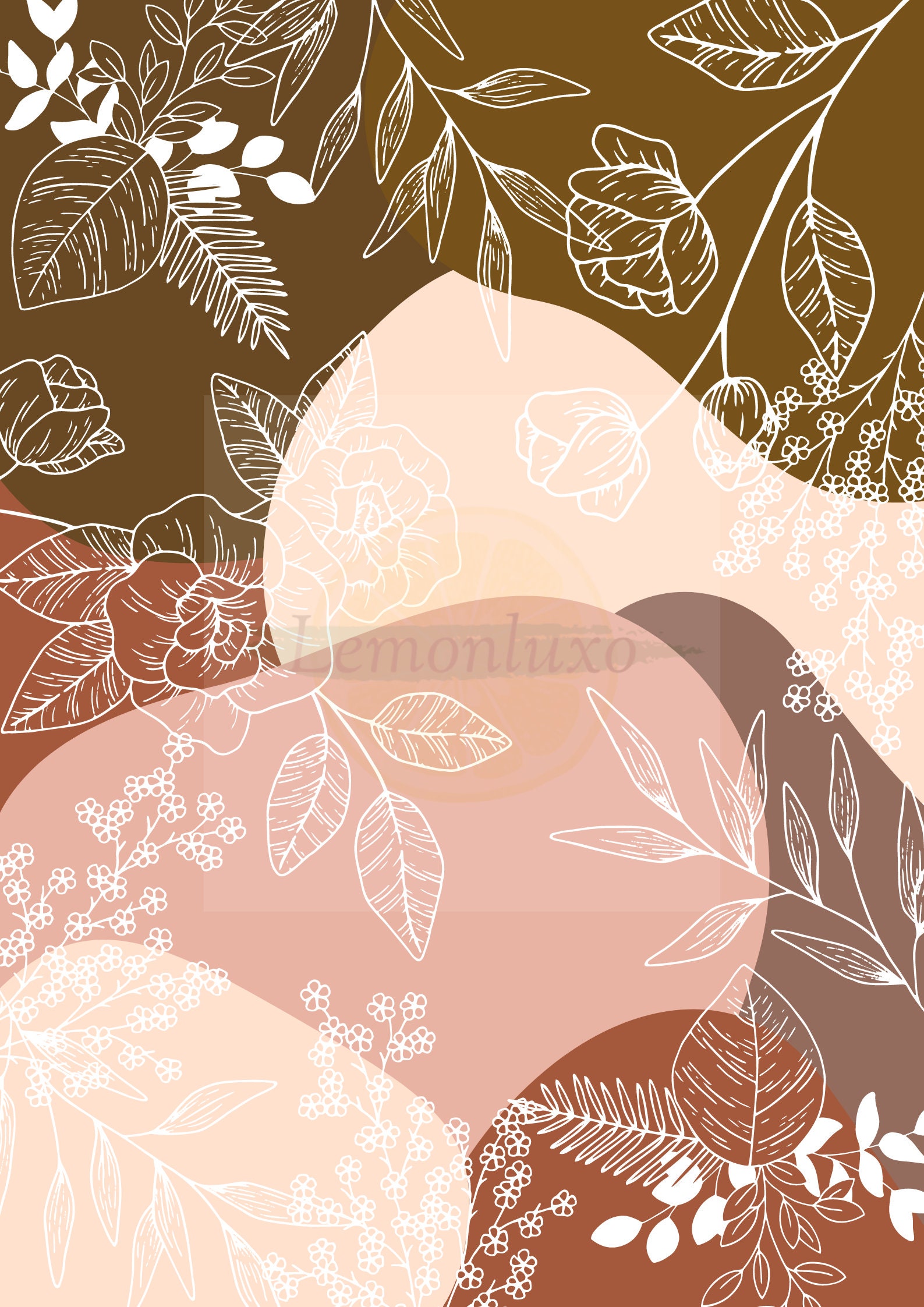 Flower Boho Outline || Digital Print - Etsy