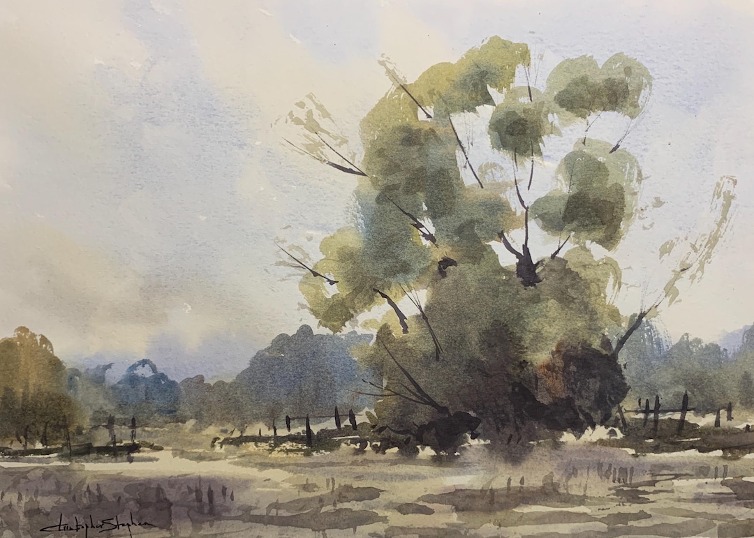 Original Watercolour Painting and Pre-cut Mount. by Christopher Stephen ...