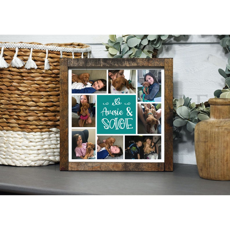 Dog Frame Photo Collage Gift for the Pet Lover Rustic Wood | Etsy