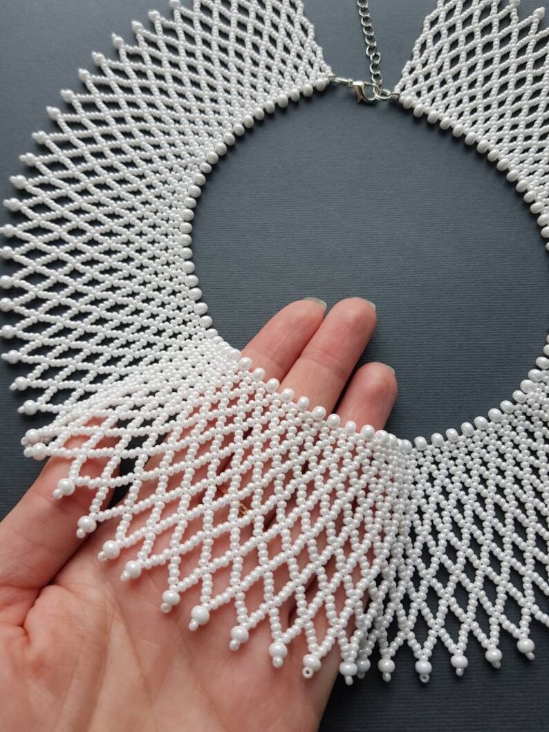 Ginsburg Collar RBG Necklace. White Beaded Necklace. Beaded - Etsy