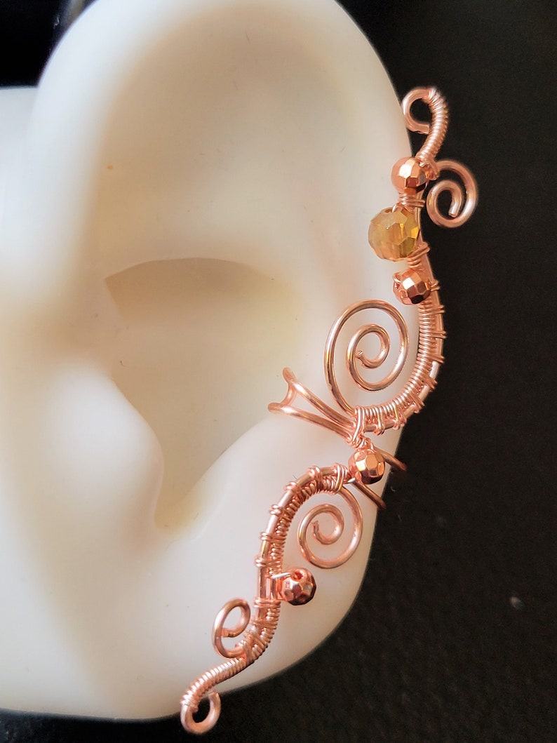 Rose Gold Ear Cuff, Non Pierced Earring, Large Statement Cuff - Etsy
