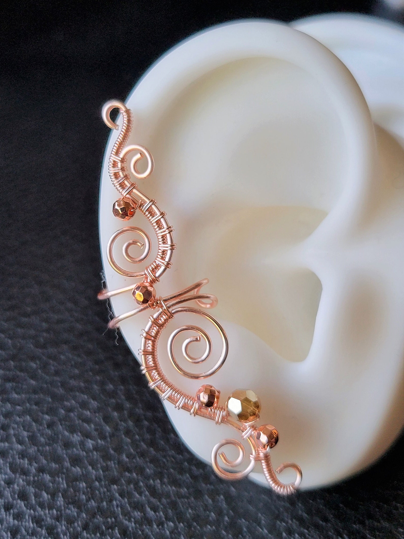 Rose Gold Ear Cuff, Non Pierced Earring, Large Statement Cuff - Etsy