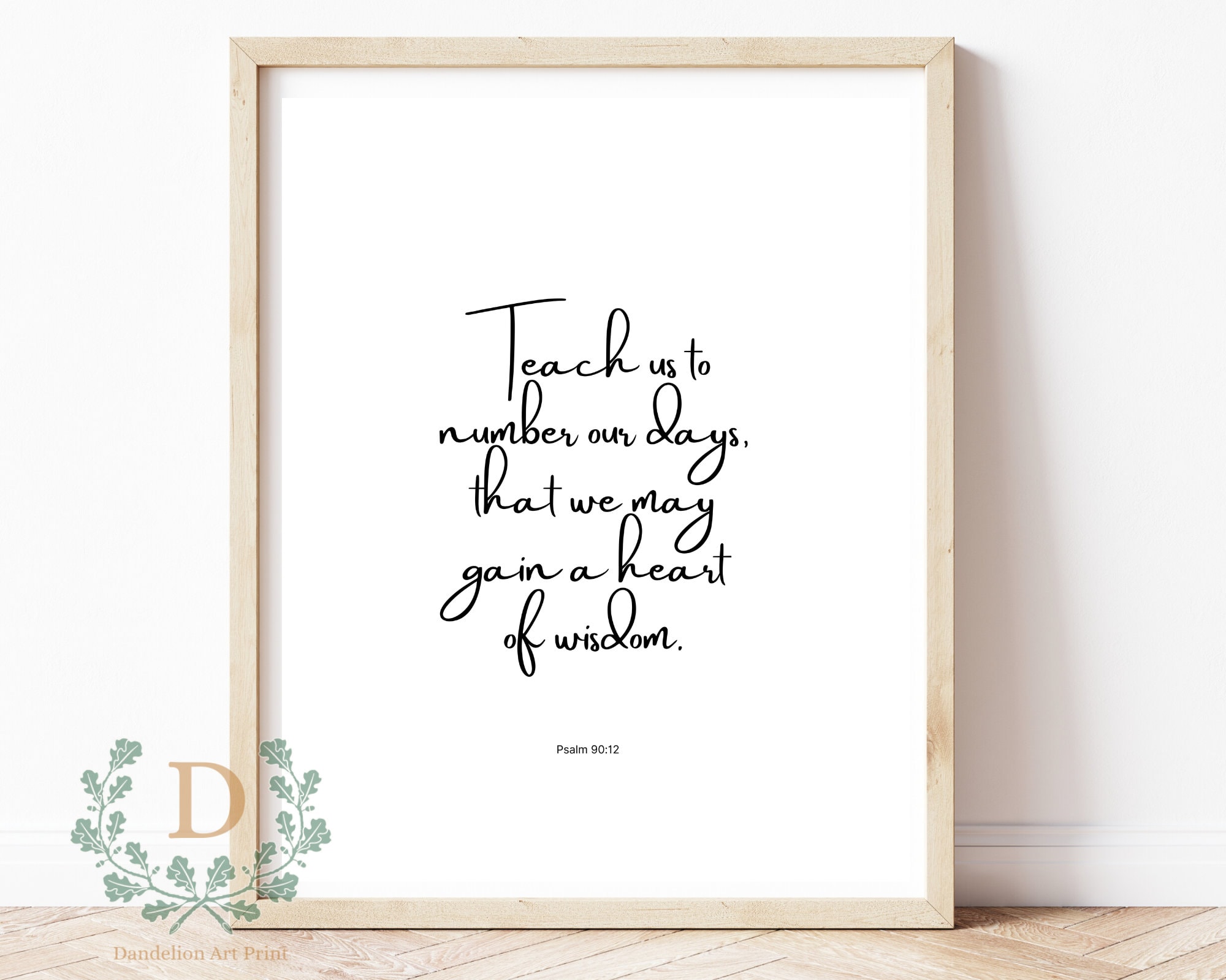 Teach Us to Number Our Days (psalm 90:12), Bible Verse Digital Art ...