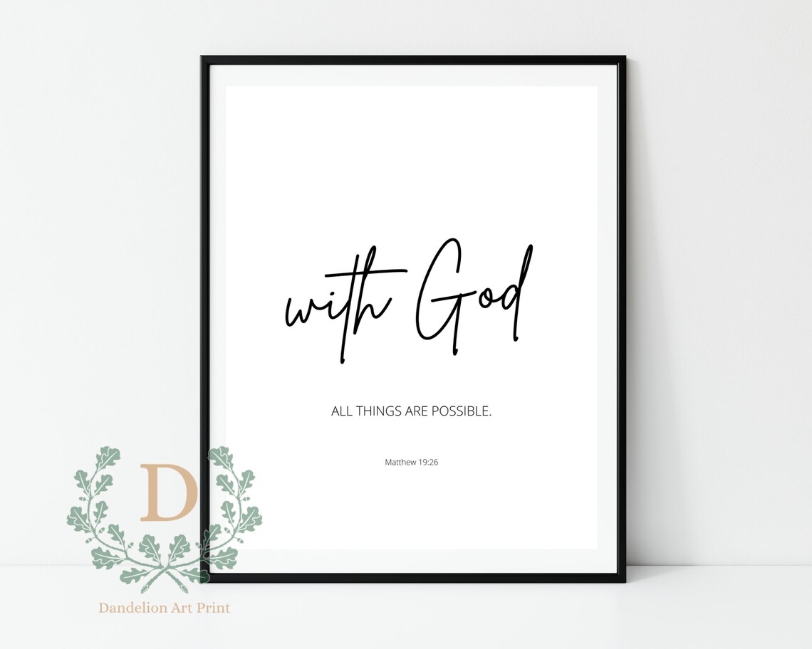 With God All Things Are Possible Matthew 19:26 Bible - Etsy Hong Kong
