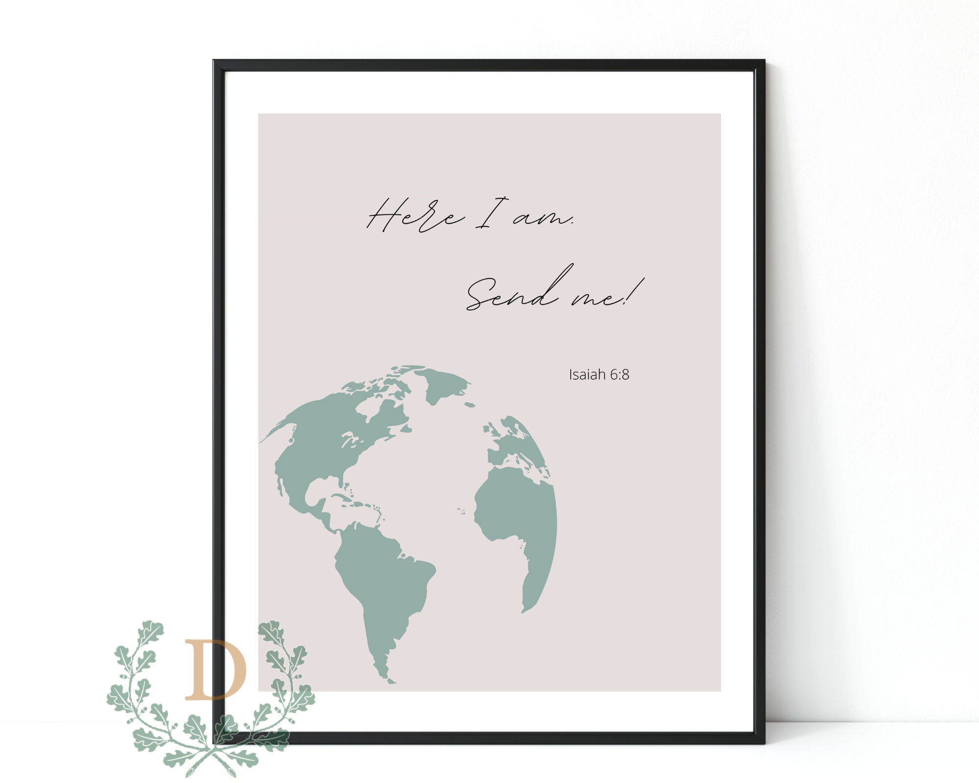 Here I Am. Send Me! Isaiah 6:8, Bible Verse Digital Art, Minimal ...