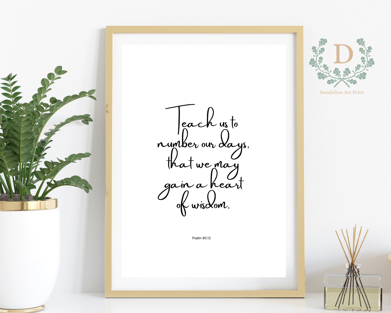 Teach Us to Number Our Days (psalm 90:12), Bible Verse Digital Art ...