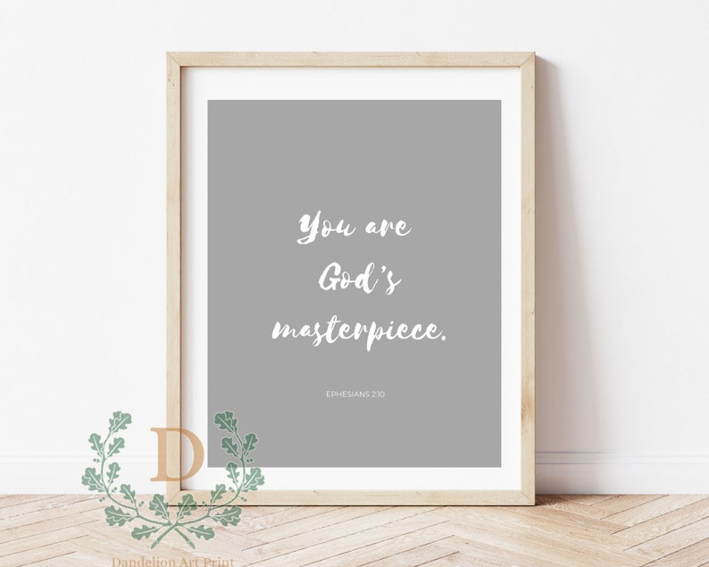 You Are God's Masterpiece (ephesians 2:10), Bible Verse Digital Art ...
