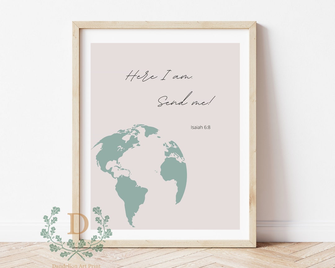 Here I Am. Send Me! Isaiah 6:8, Bible Verse Digital Art, Minimal ...