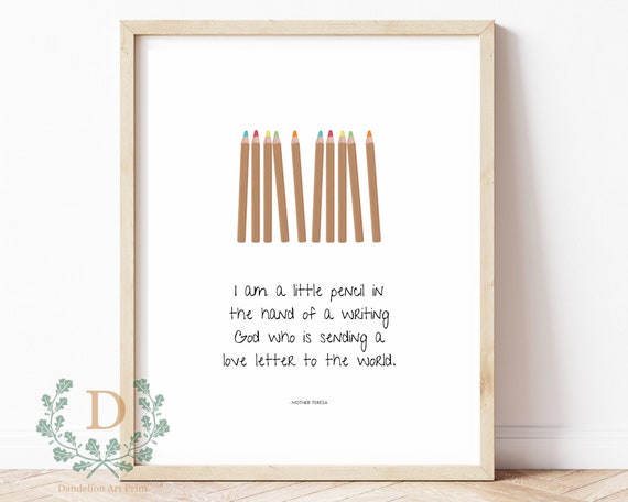Printable Quote i Am a Little Pencil in the Hand of a | Etsy Hong Kong